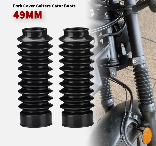 Fork Boot Gators Short Black for 49mm Harley Forks Front End DYNA ...