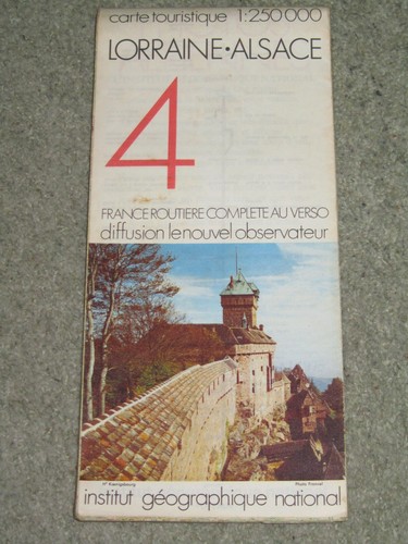 France IGN regional map - Sheet 4 Lorraine & Alsace - 1:250,000 - 1976 ...