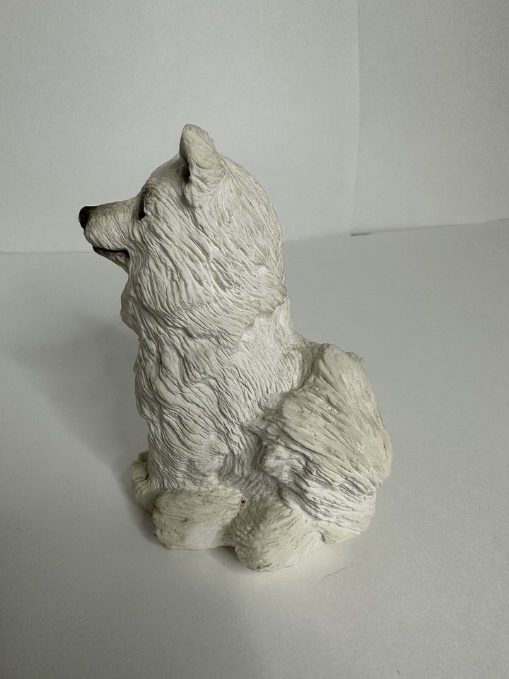 Vintage Stone Critters 1984 UDC Samoyed Dog Figurine Glass Eyes USA | eBay