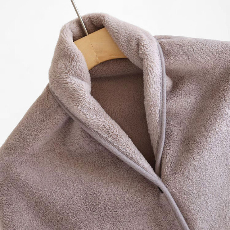 Office Lady Flannel Fleece Coat Furry Cape Blanket Cloak Warm Sleeping ...