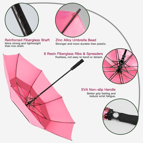 54/62/68 Inch Extra Large Oversized Golf Umbrella Heavy Duty Big Long ...