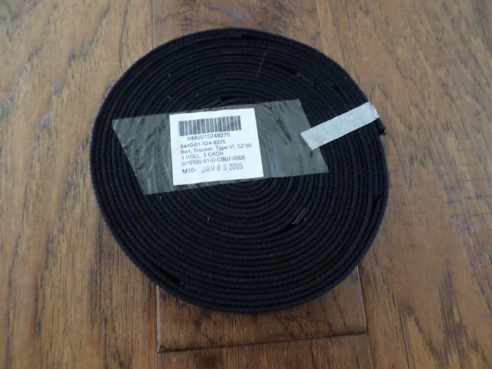 U.S MILITARY ARMY ISSUE BLACK WEB BELT BLACK TIP TROUSER BELT ONLY NO ...