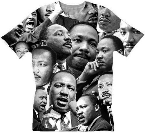 MARTIN LUTHER KING COLLAGE T-SHIRT, MLK2018. MALCOLM X, ROSA PARKS.IDA ...