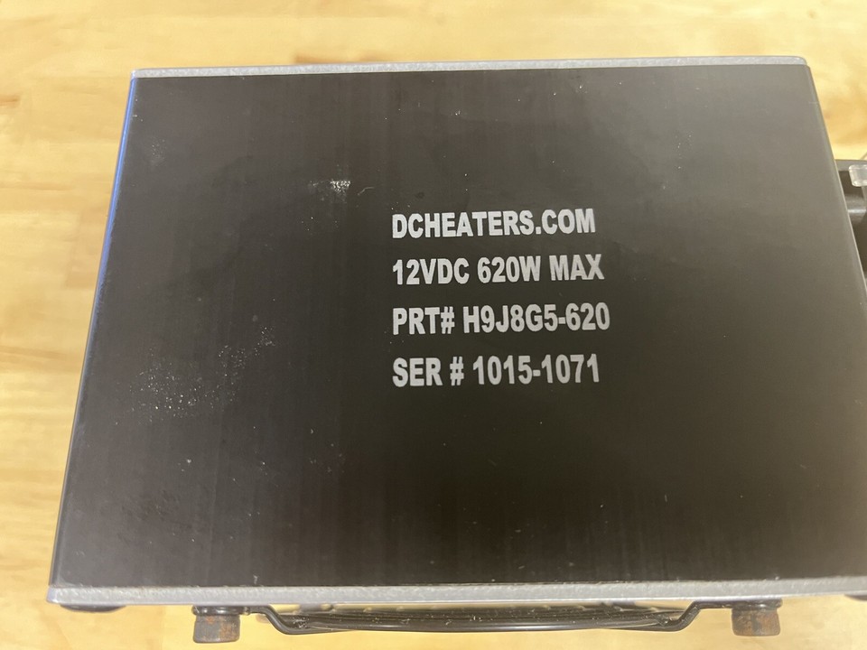 12v dc heater from DCHeaters.com- 12v dc 620 Watt small space vehicle ...