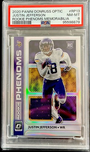 Justin Jefferson Rookie Phenoms Memorabilia Patch - Silver PSA 8 | eBay