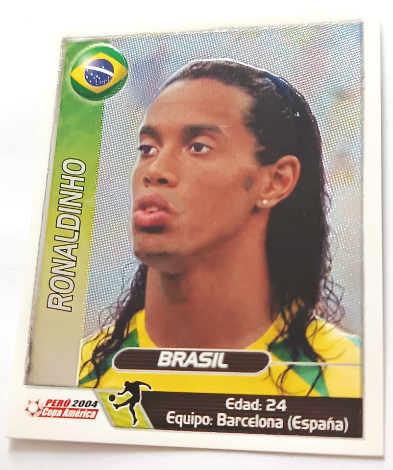 2004 Navarrete Copa America #196 RONALDINHO BRAZIL Sticker Promo FOIL ...