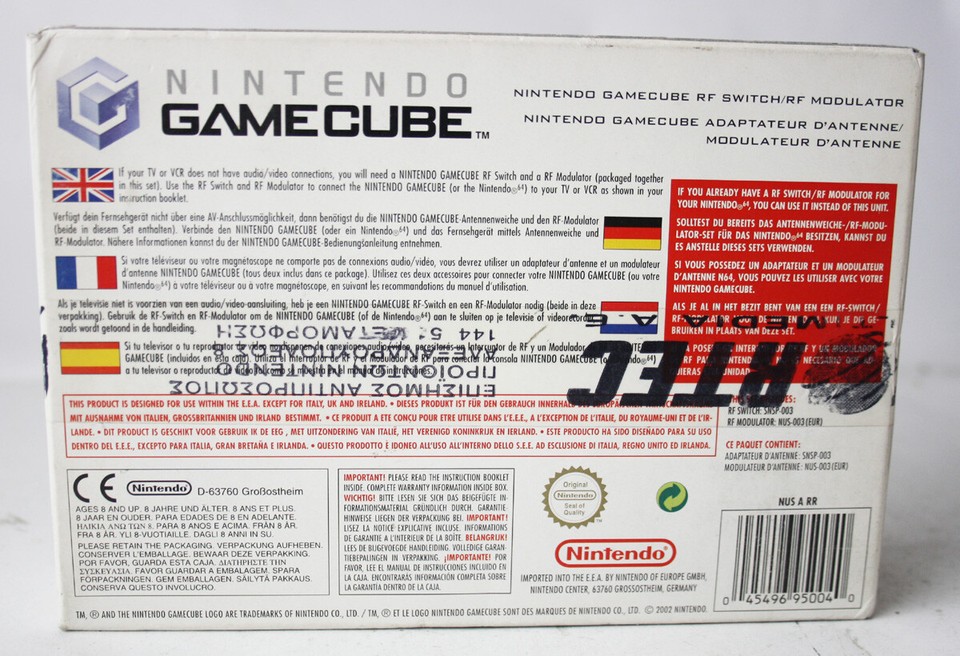 ORIGINAL 2002 NINTENDO GAMECUBE N64 SNES RF SWITCH MODULATOR GENUINE ...
