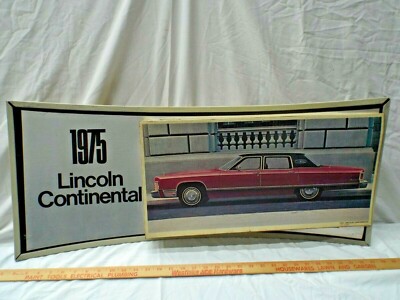 Dealership Promotional Showroom Sign 1975 Lincoln Continental Ford ...