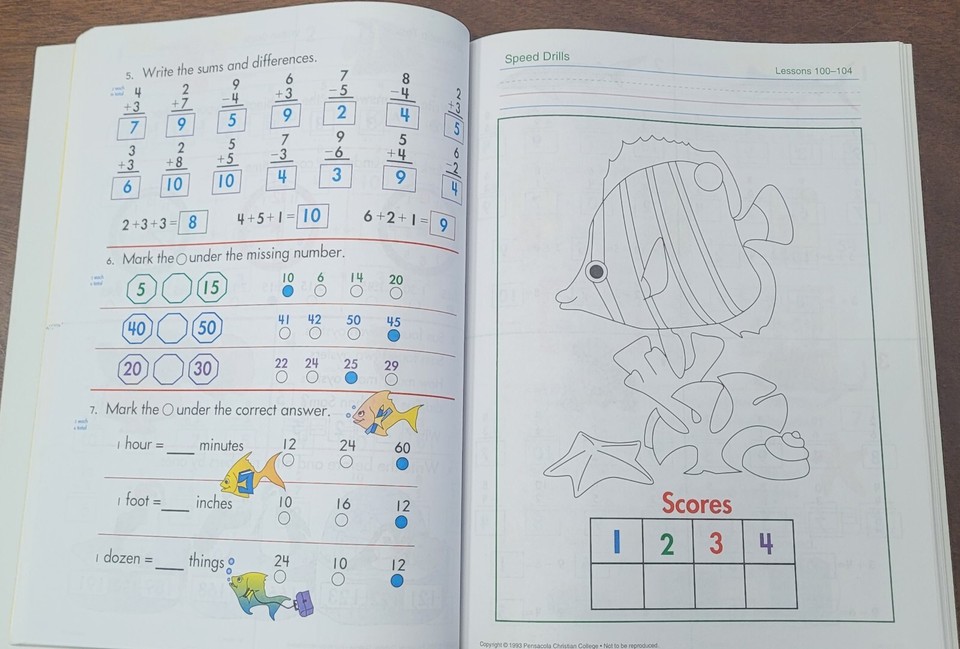 Abeka Arithmetic 1 Test and Speed Drills Teacher Key | eBay