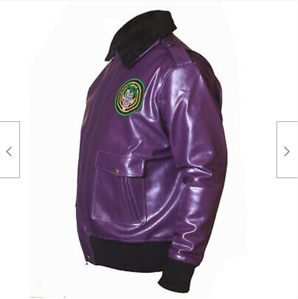 Batman Henchmen Joker Goon Purple Bomber Jacket with Real Fur Collar | eBay