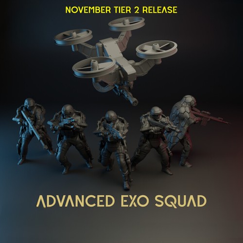 1/35 Scale Advanced Exo Squad and UAV 5 Figures Military Resin Model | eBay