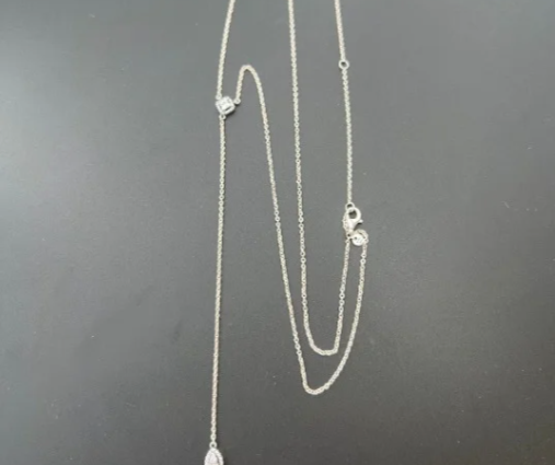 PANDORA ALE STERLING SILVER 925 GEOMETRIC SHAPES "Y" CZ NECKLACE ...