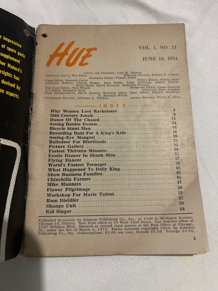Rare! HUE Magazine June 1954 Cover Dorothy Dandridge | eBay