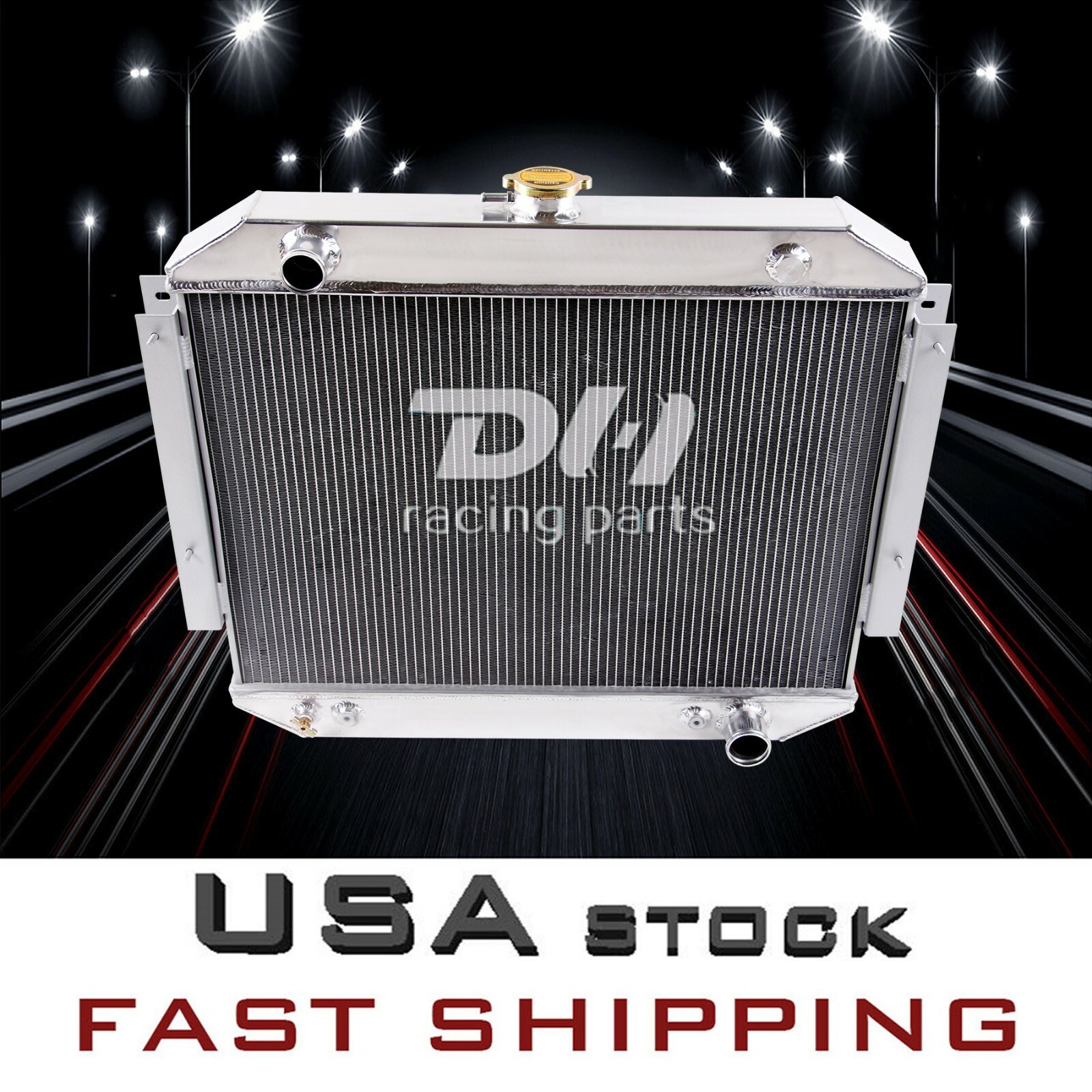 3 Row Alum Radiator for 1971-1978 Dodge B100 B200 B300 Plymouth Pickup ...