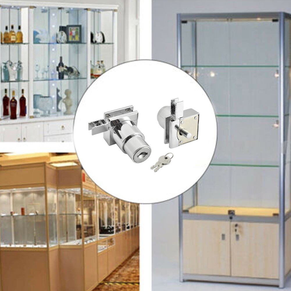 Glass Cabinet Display Case Lock with 2 Keys Dependable and Easy to Use ...
