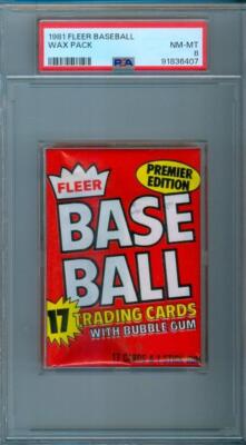 1981 Fleer Premier Edition BASEBALL CARD Unopened WAX Pack PSA 8 | eBay