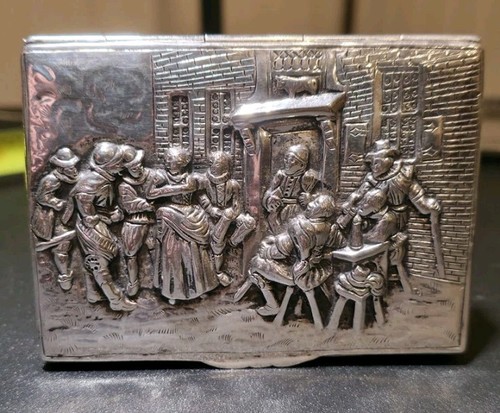 German 800 Silver Rare Repousse Gold Gilt Hanau Jd Schleissner Box