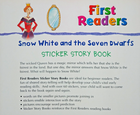 First Readers: Snow White and the Seven Dwarfs Sticker Story Book ...