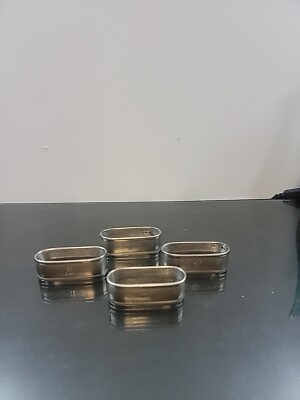 Colonial Casting Pewter Oval Napkin Rings W/ Initials "W" Set Of 4 2.5 ...