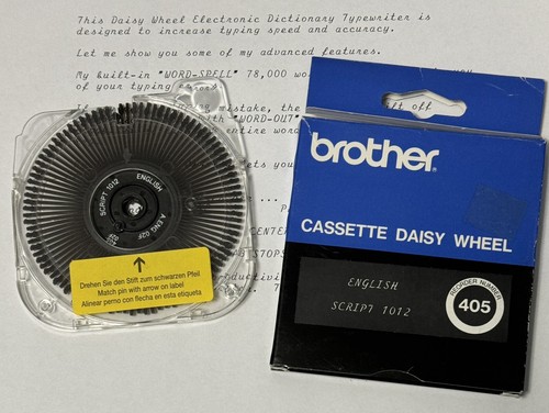 Brother Cassette Daisy Wheel English Script 1012 #405 | eBay
