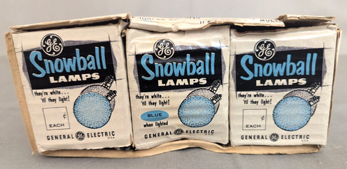 VTG Lot of 6 G.E. Blue Christmas Snowball Light Bulbs Lamps - WORKS ...