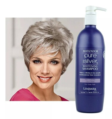 Matizador PURE SILVER Primer LOQUAY Whitening Shampoo 1L/ Net Wt 33.8 ...