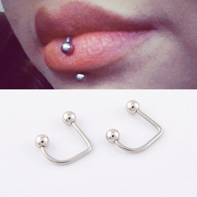 10pcs New Stainless Steel Lip Ring Nailed U Shaped Lip Piercing Jewelry ...