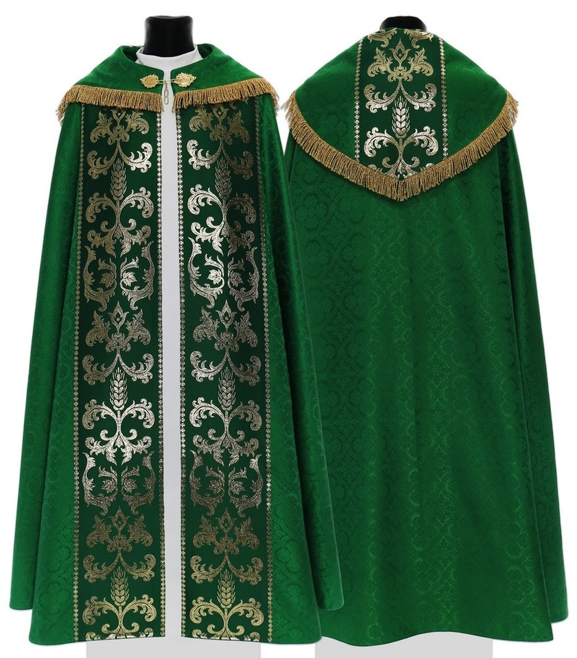 Green Gothic Cope with stole K020-Z25f Vestment Capa pluvial Verde ...
