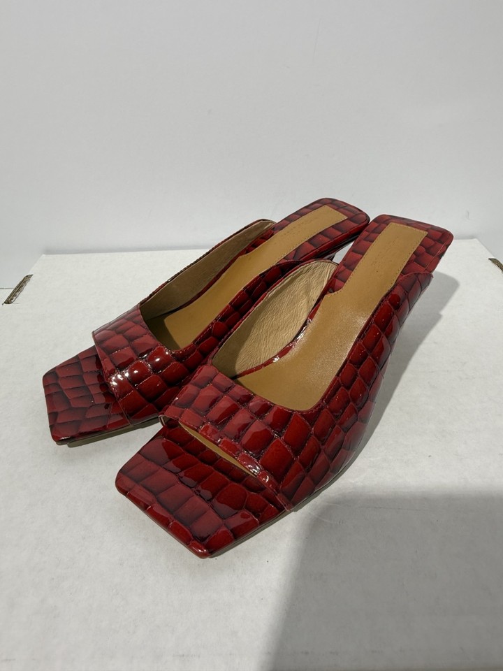 Jaggar The Label Women's Size 37 Red Progress Python Leather Flared ...