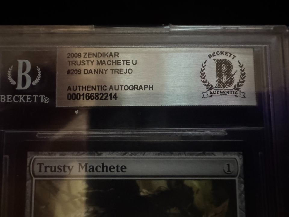 DANNY TREJO 🔥 Autographed Magic The Gathering: Trusty Machete 🔪 beckett ...