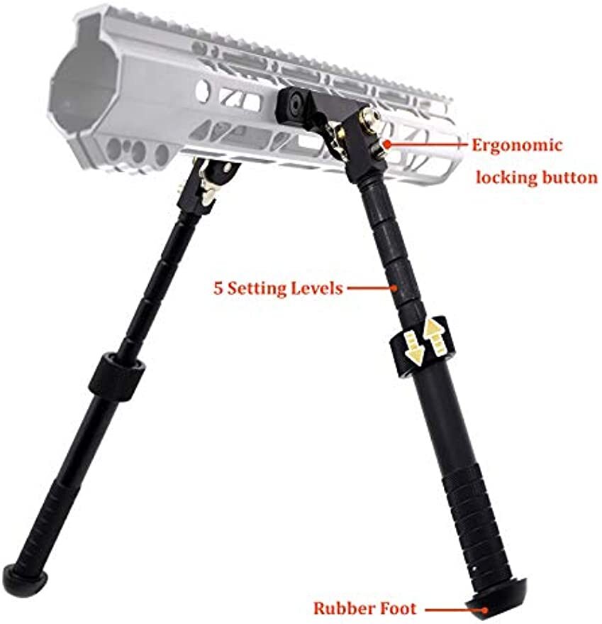 Tactical V8 Bipod 6.5-9 Inch Foldable Bipod,Picatinny Rail Side-Mounted ...