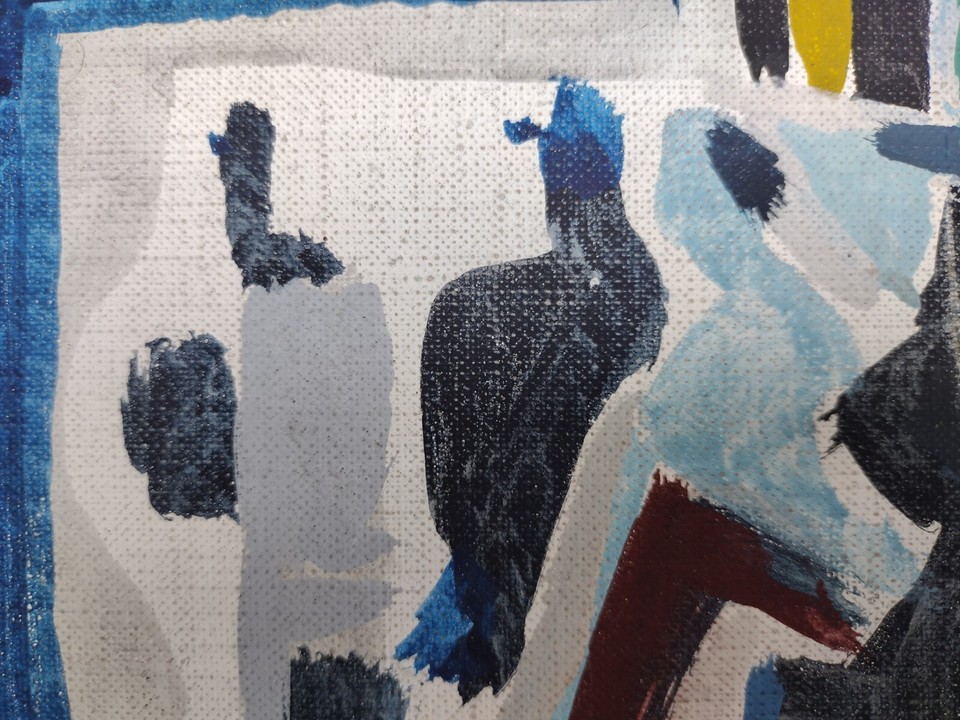 1952 Ed Clark Moviegoers African American Artist Original Abstract Oil ...