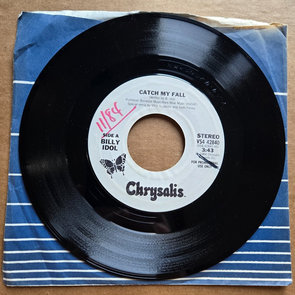 BILLY IDOL Catch My Fall DJ PROMO POP ROCK 45 7" Record Vinyl Records ...