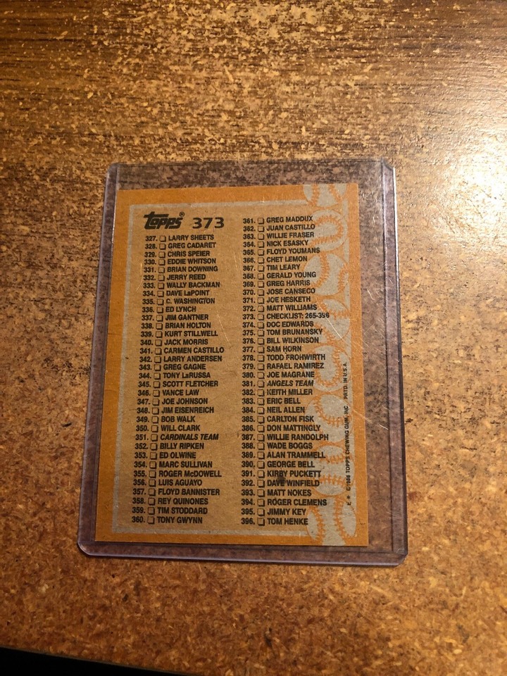 1988 Topps Baseball # 373 # 3 Checklist Cards 265-396 Unused | eBay