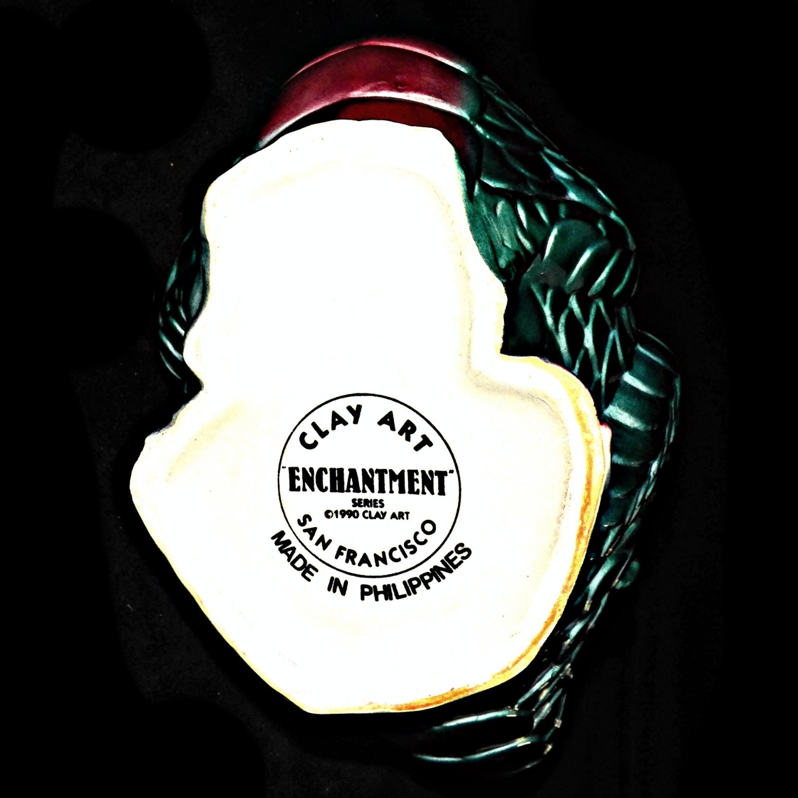 Clay Art Enchantment San Francisco 1990 Teal Whimsical Gothic Dragon ...