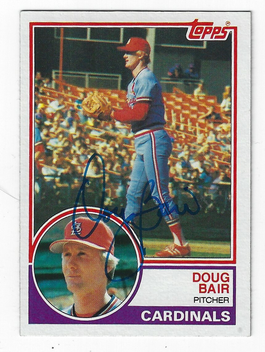 Signed DOUG BAIR St. Louis Cardinals Autographed 1983 Topps Card #627 w ...