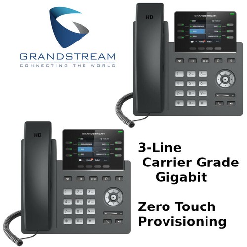 2 Grandstream GRP2613 3-Line Carrier-Grade IP Phone PoE Gigabit Color ...