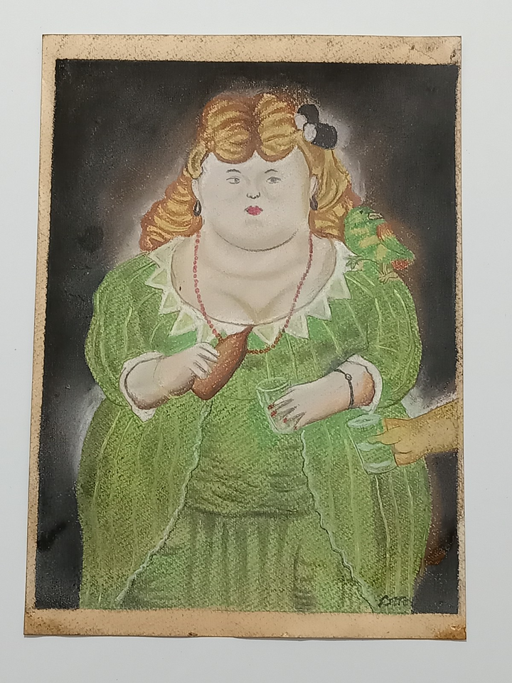 FERNANDO BOTERO Drawing on paper (Handmade) signed and stamped mixed ...