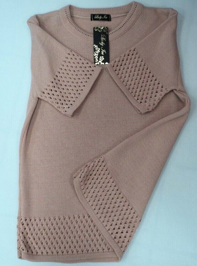 Ladies Ice 100% Acrylic Knitwear Short Sleeve Top Jumper | eBay UK