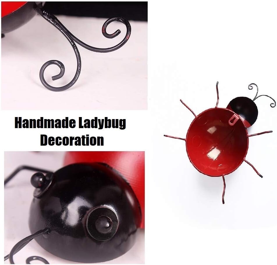 4 Metal Bugs Bumble Bees or Ladybugs Wall Ground Fence Garden Art ...
