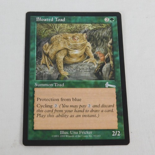 Bloated Toad MTG 1999 Green Summon Toad 97/113 Urza's Legacy Uncommon ...
