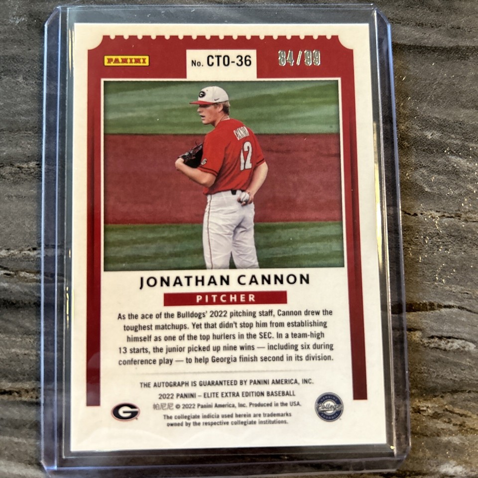 2022 Elite Extra Edition Jonathan Cannon Chicago White Sox Rookie Year ...