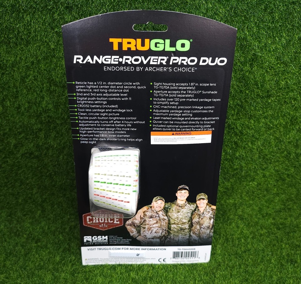 TruGlo Range Rover Pro Duo R/G Dot Archery Bow Hunting Sight, Black ...