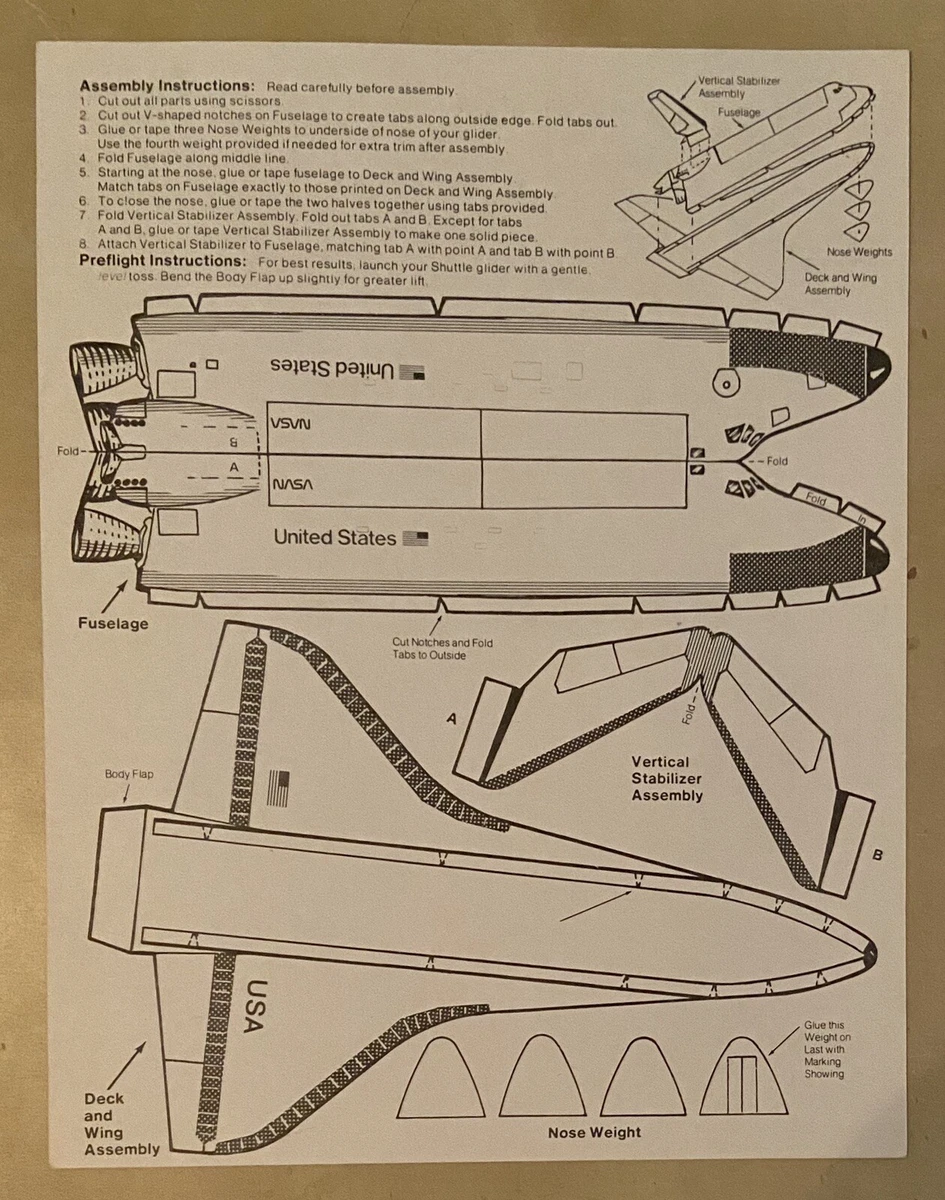 Space Shuttle Cut Out Template