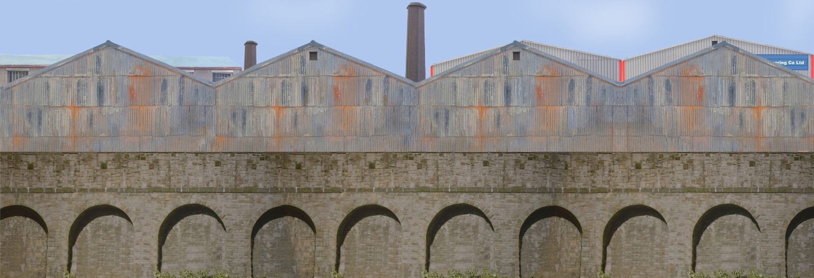 MODEL TOWN BACKSCENES OO GAUGE STONE RETAINING WALL & FACTORY (MT0037 ...