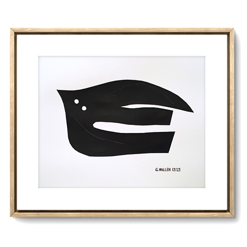 Original Black Crow Bird 11x14 Acrylic on Paper Abstract Modern Cubism ...