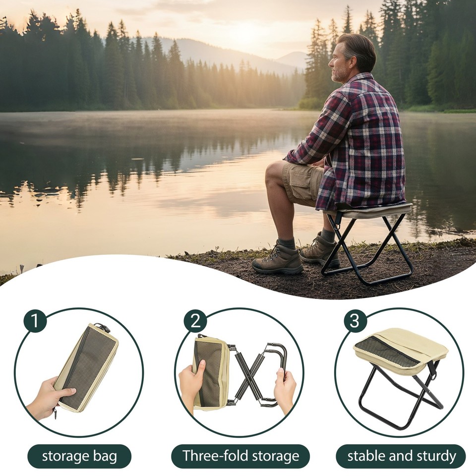 Portable Foldable Backpack Stool,Foldable Travel Stool Bag,Carry ...