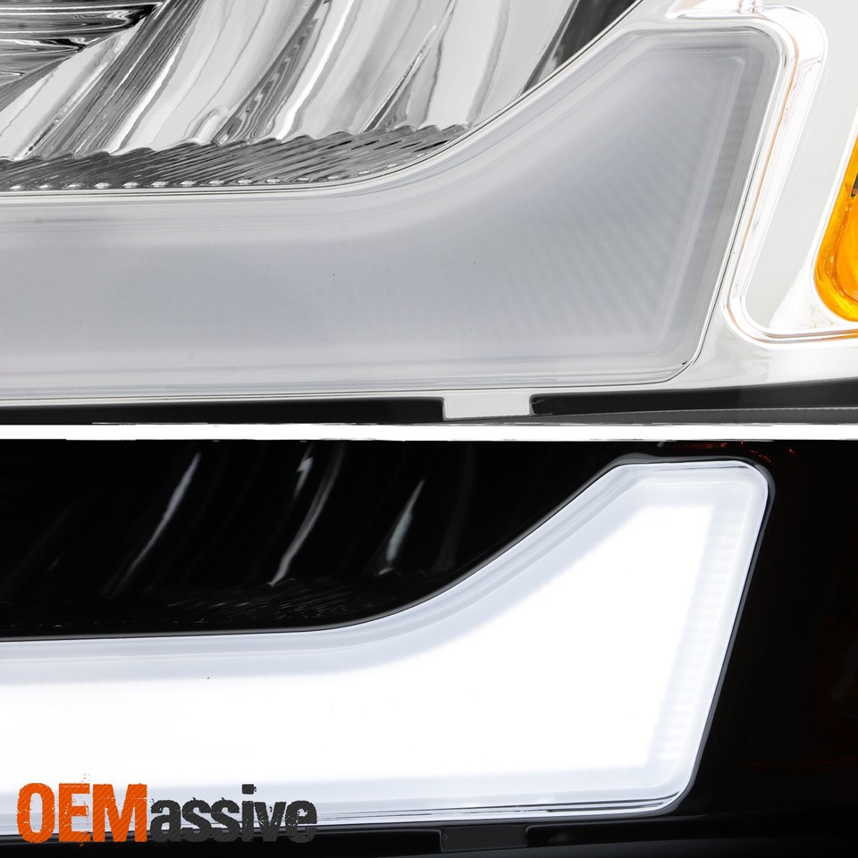 For 2005 2006 2007 Dodge Dakota Chrome Headlights Pair Left+Right w/LED ...