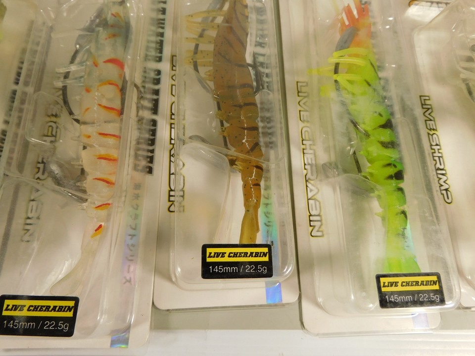 Mixed box lot of 13 X Zerek Live Cherabin Shrimp Soft Plastic Fishing ...