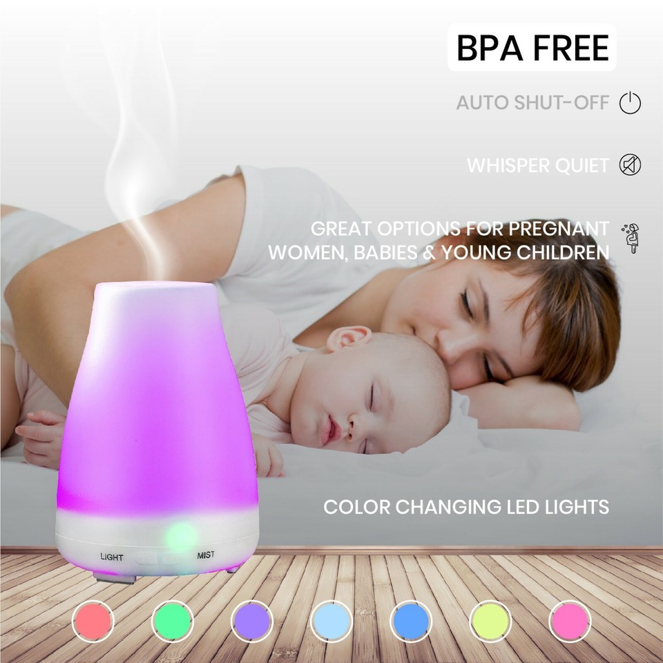 Essential Oil Aroma Diffuse Aromatherapy LED Ultrasonic Humidifier Air ...